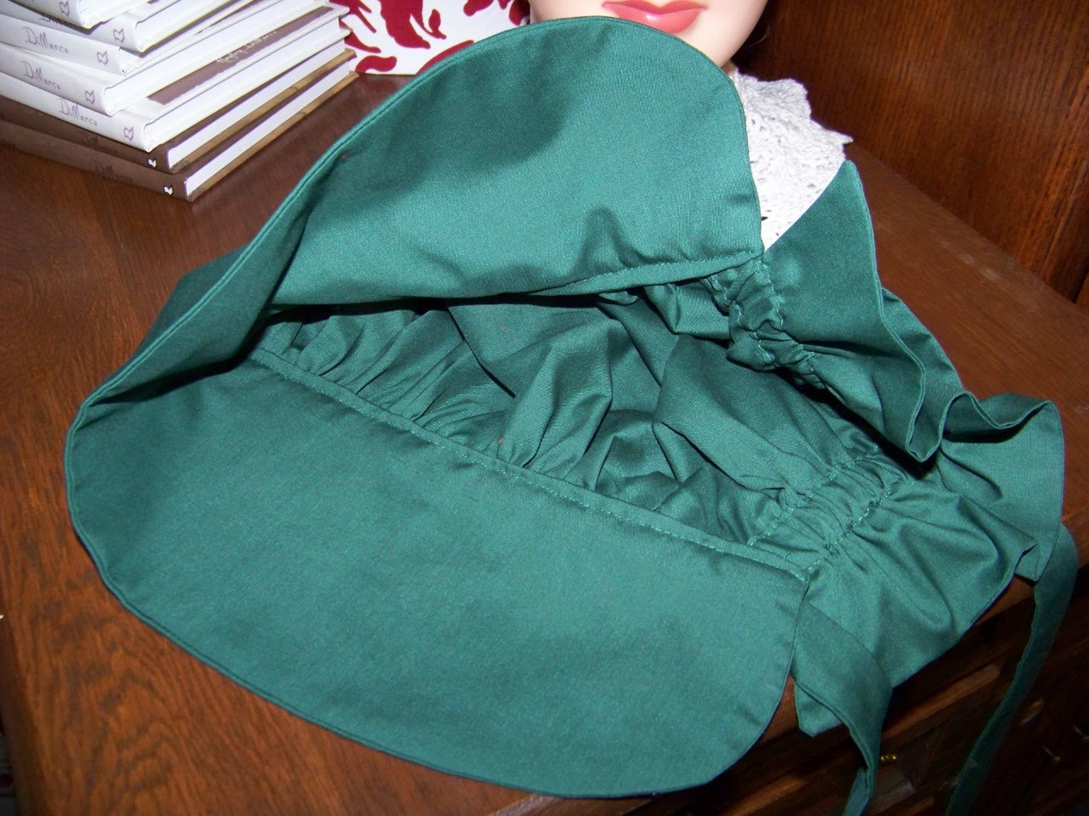 Dicken's Christmas Ladies Adult Bonnet in Cotton Green - Etsy