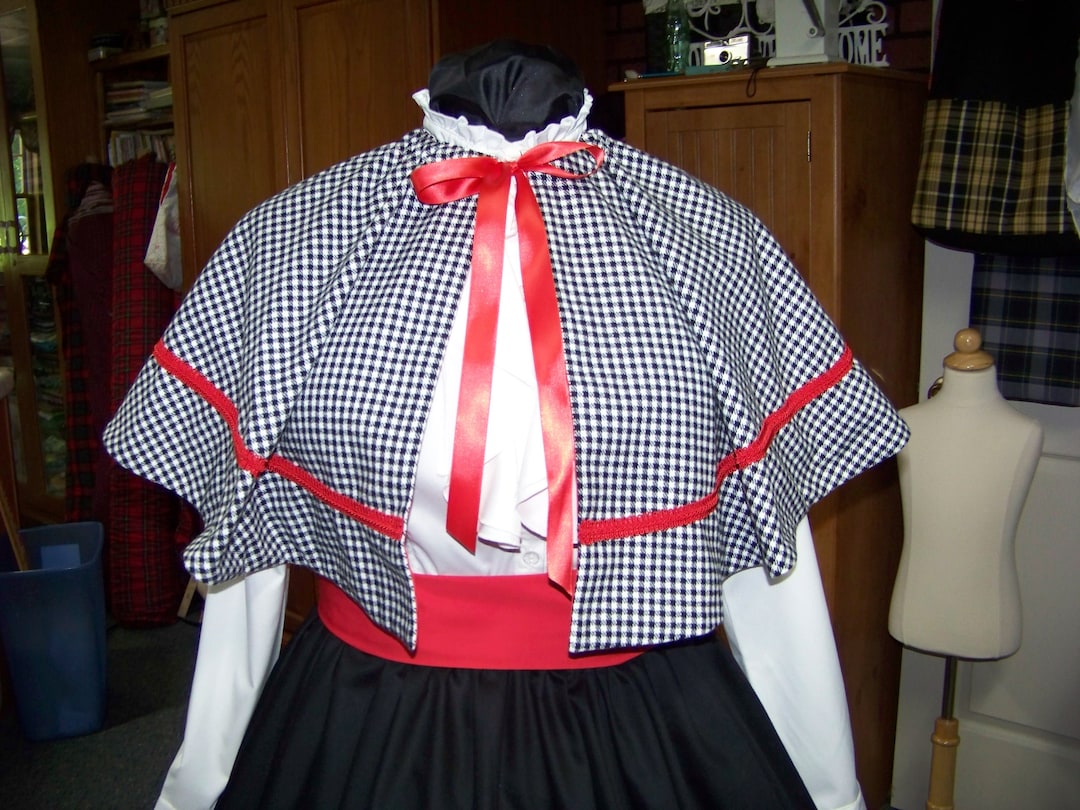 Colonial, Civil War, Victorian Costume Long Drawstring SKIRT, Sash and ...