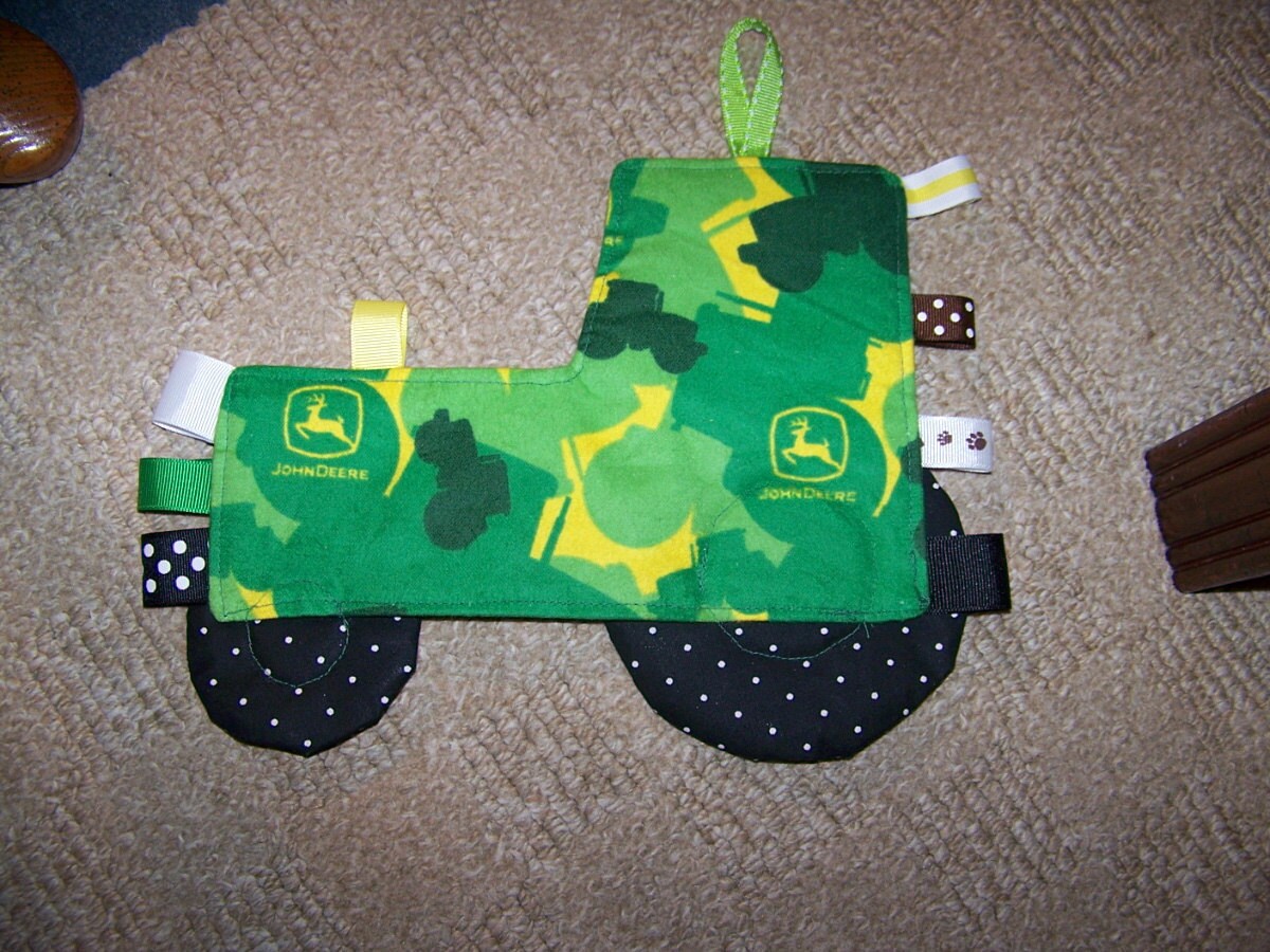 Green Tractor Pattern for Teething Toy Deere Fabric Patchwork | Etsy