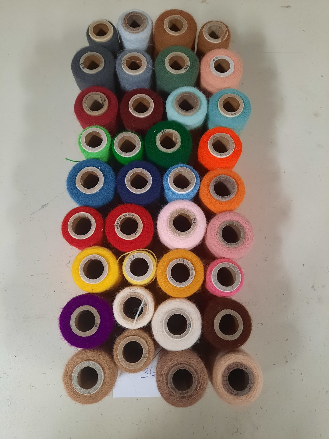 Pretty Punch Shoppettes Acrylic Yarn Lot for Punch Embroidery 36 Pc ...