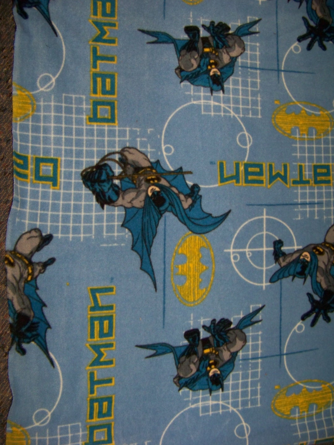 DC Comics Batman & Emblem Tossed 2 Yds on Blue Fleece Fabric-officially ...