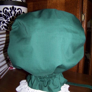 Dicken's Christmas Ladies Adult Bonnet in Cotton Green Broadcloth ...