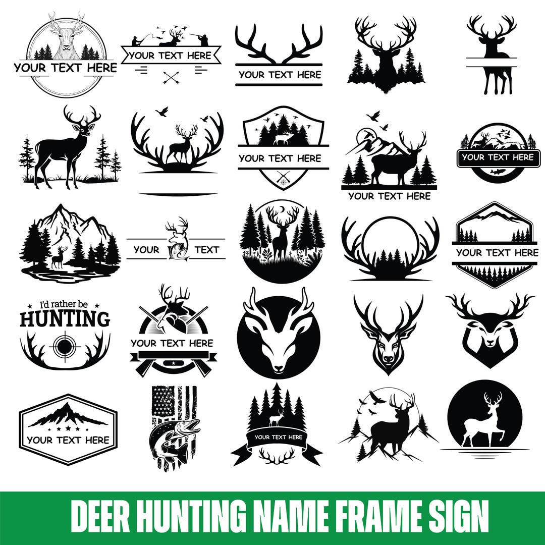 Deer Hunting Frame SVG, Customized Name Deer SVG, Hunting Svg, Rifle ...