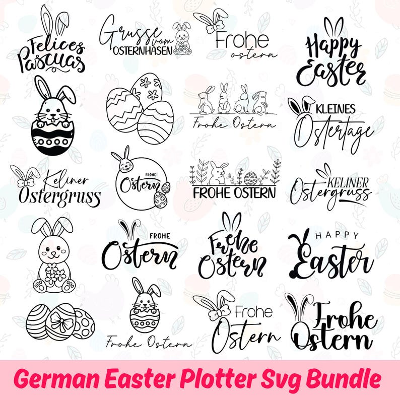 German Easter Plotter File Bundle Svg, Easter Design German, Easter Cricut Silhouette, Easter ...