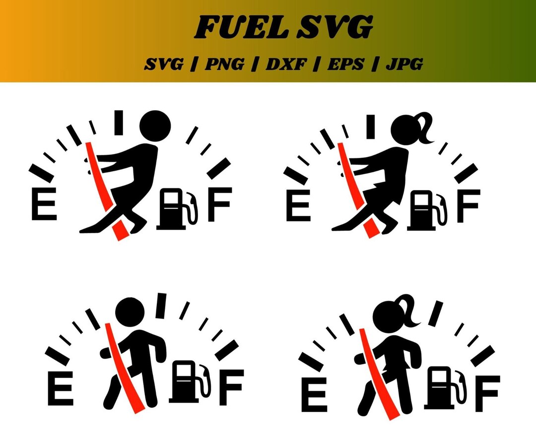 Fuel Gauge SVG, Gas Gauge Svg, Cut Files, Oil Gauges Vector, Gas Tank ...