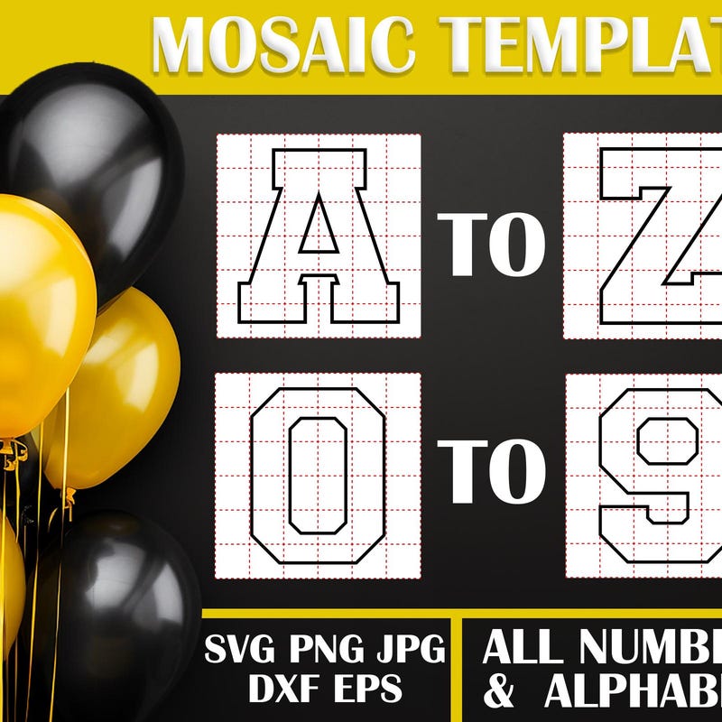 Mosaic Numbers Template - Etsy