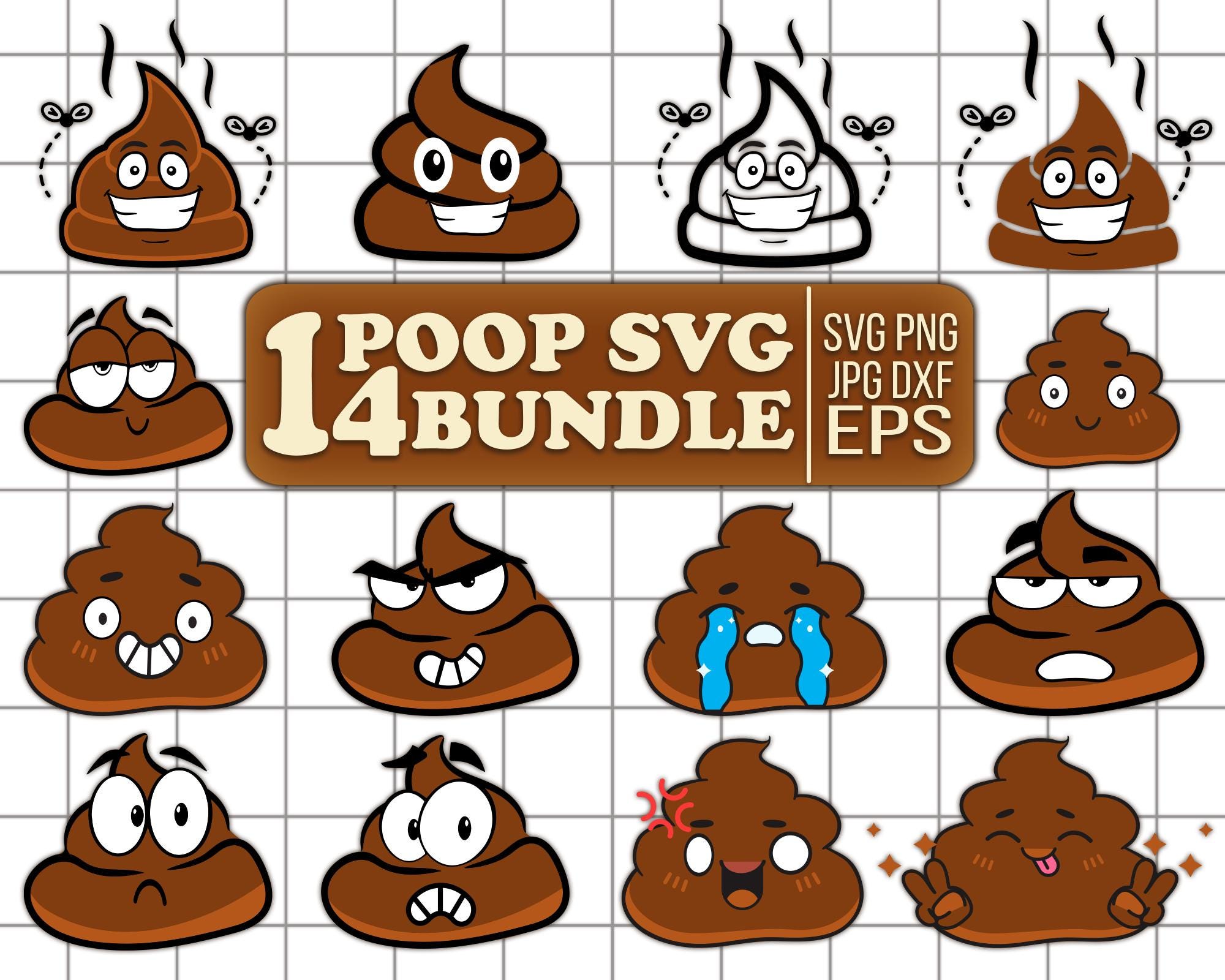 Cute Poop SVG, Poop Emoji Svg Bundle, Toilet Shirt, Smiling Poop, Poop ...