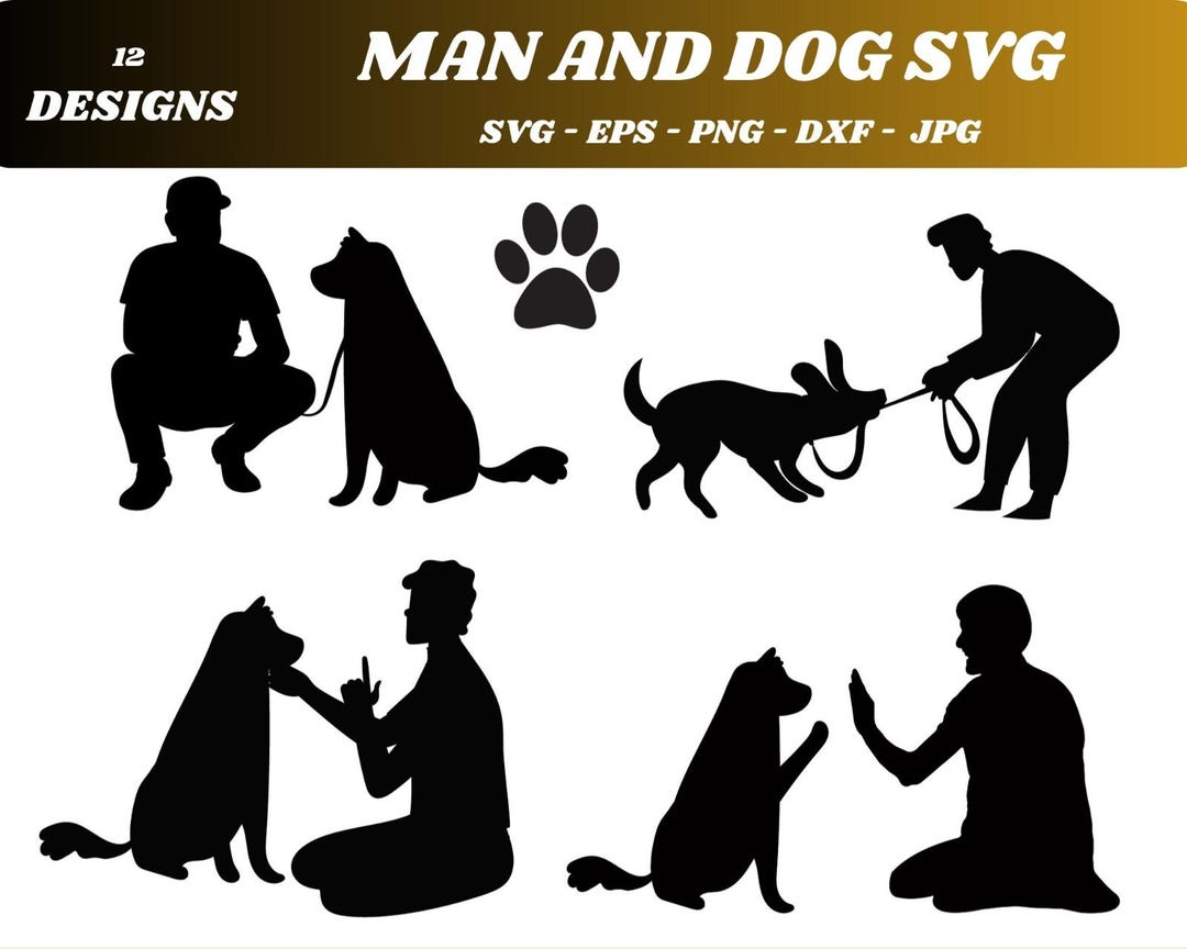 Boy and His Dog SVG, Dog Svg, Boy With Dog Clipart, Best Friend SVG ...