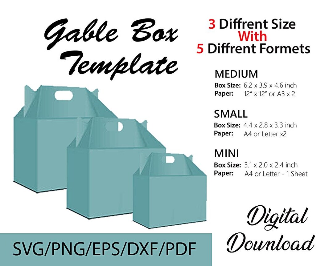 Gable Box Template Svg, Gable Box Template, Party Favor Box, Gable Box ...