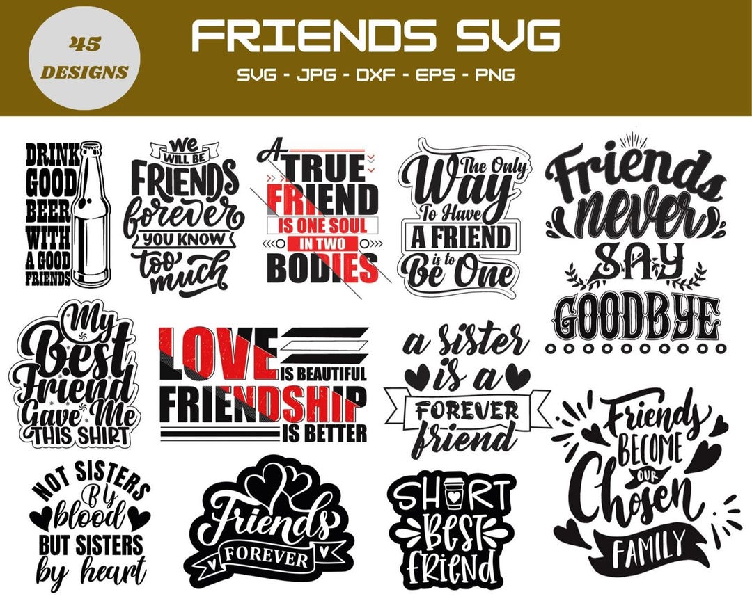 Friend Svg Bundle, Best Friend Quote Svg, Friendship Svg, Friends ...