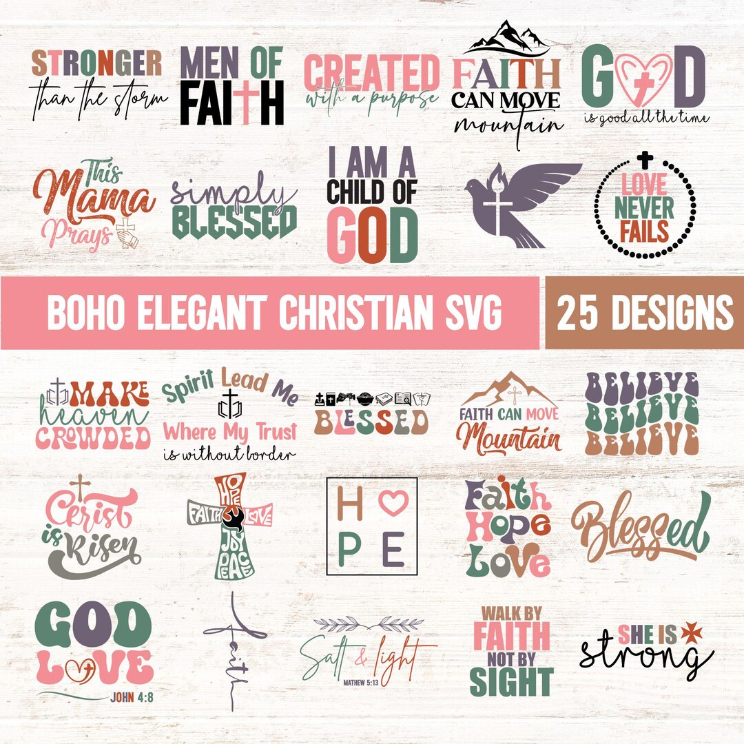 Christian Bundle SVG, Bible Verse Bundle, Positive Religious Quotes SVG ...