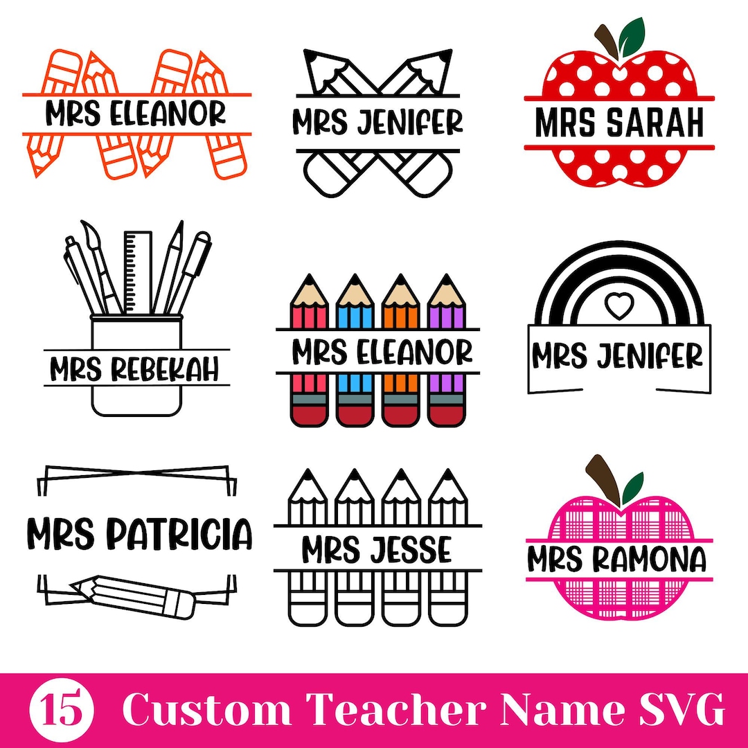 Custom Teacher SVG, Teacher Name SVG, Printable Teacher Name PNG ...
