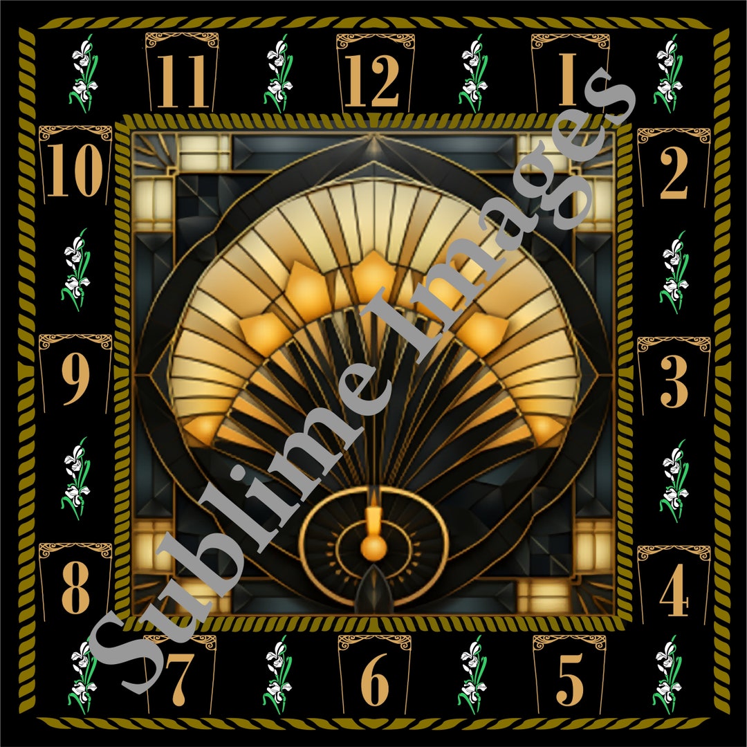 CK502 Art Deco Style Tile Wall Clock. - Etsy