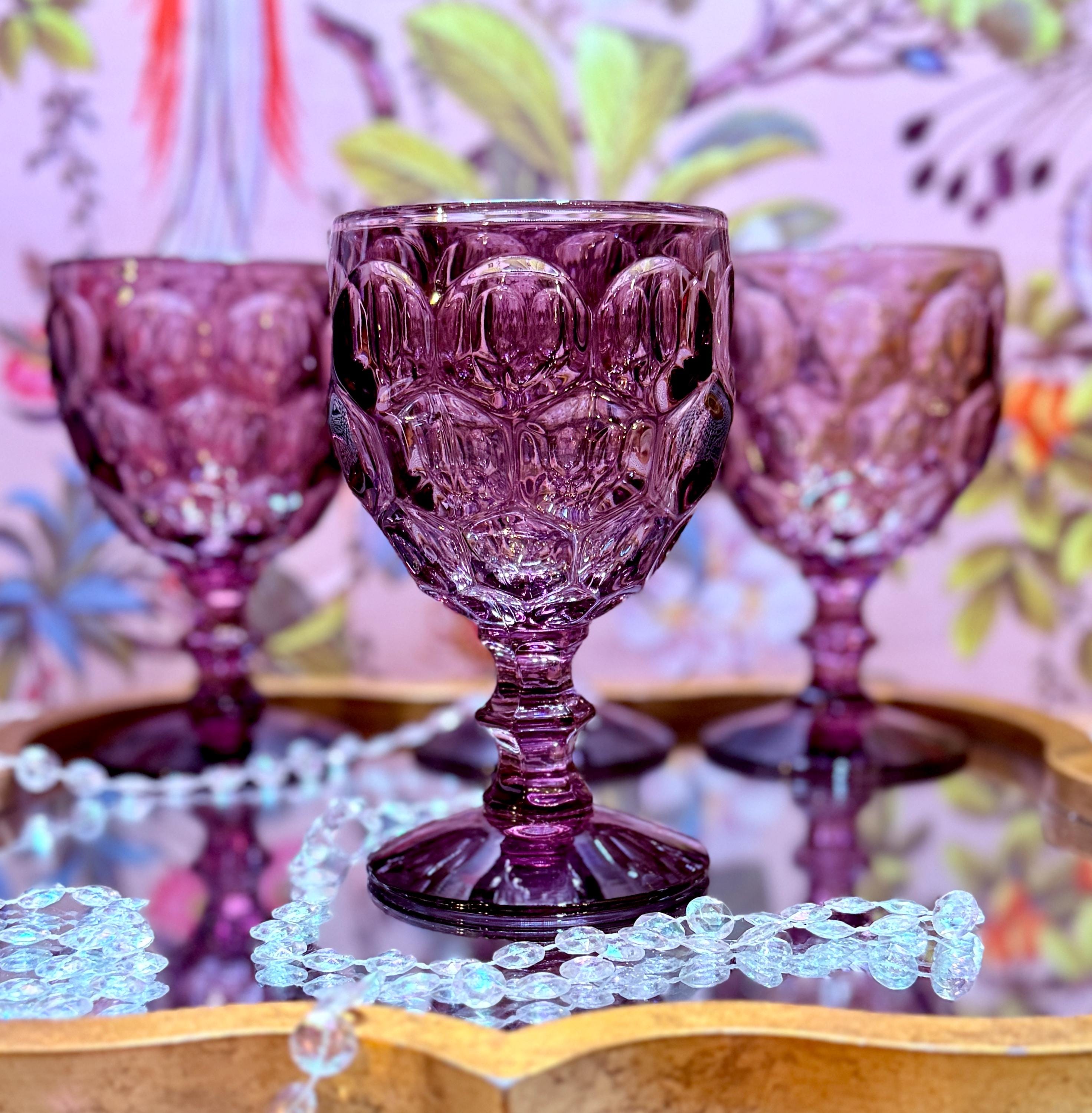 Imperial Glass Provincial Amethyst Thumbprint Goblets Set of 4 - Etsy