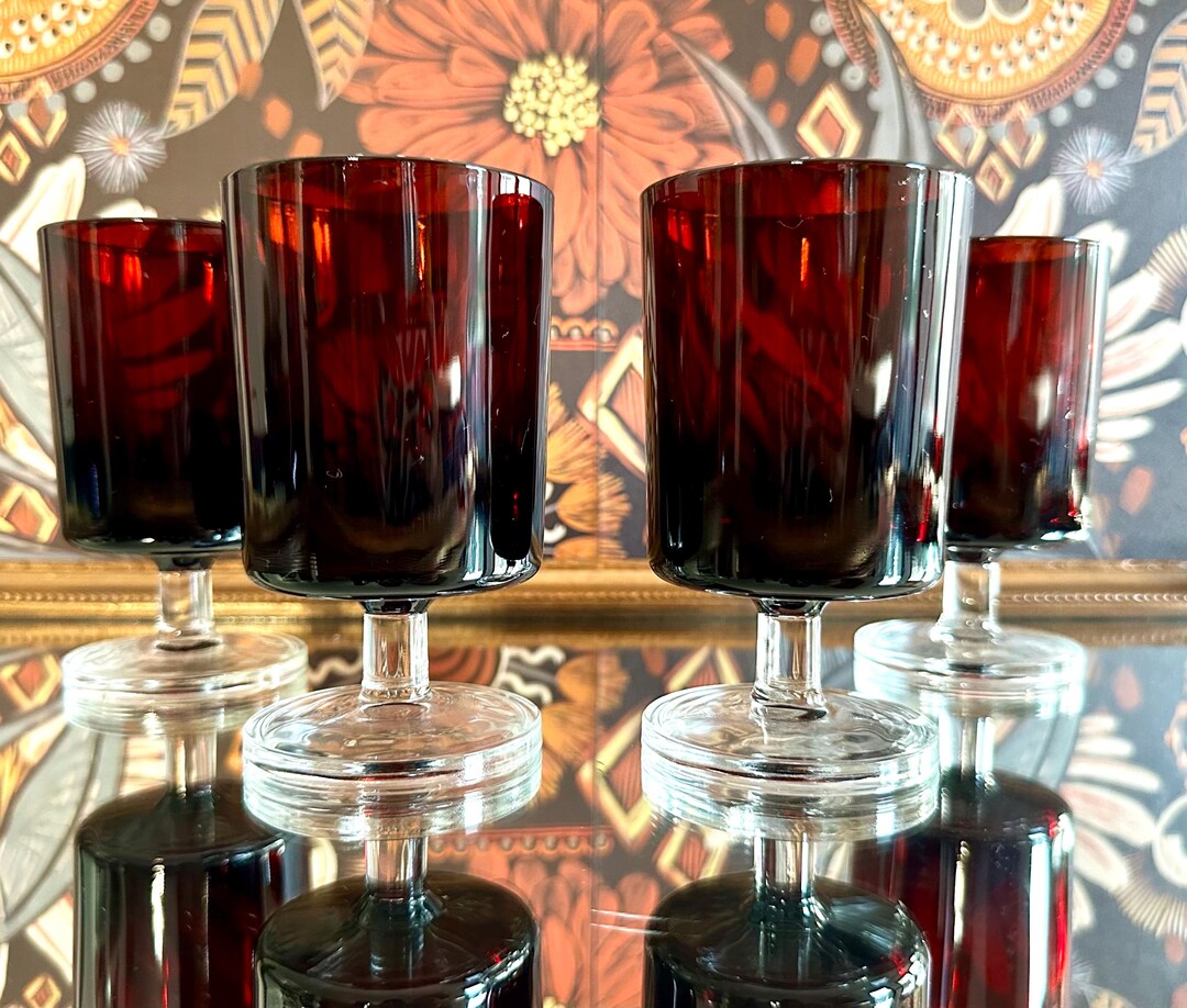 Luminarc Cavalier Ruby Cordial Glasses- Set of 4 - Etsy
