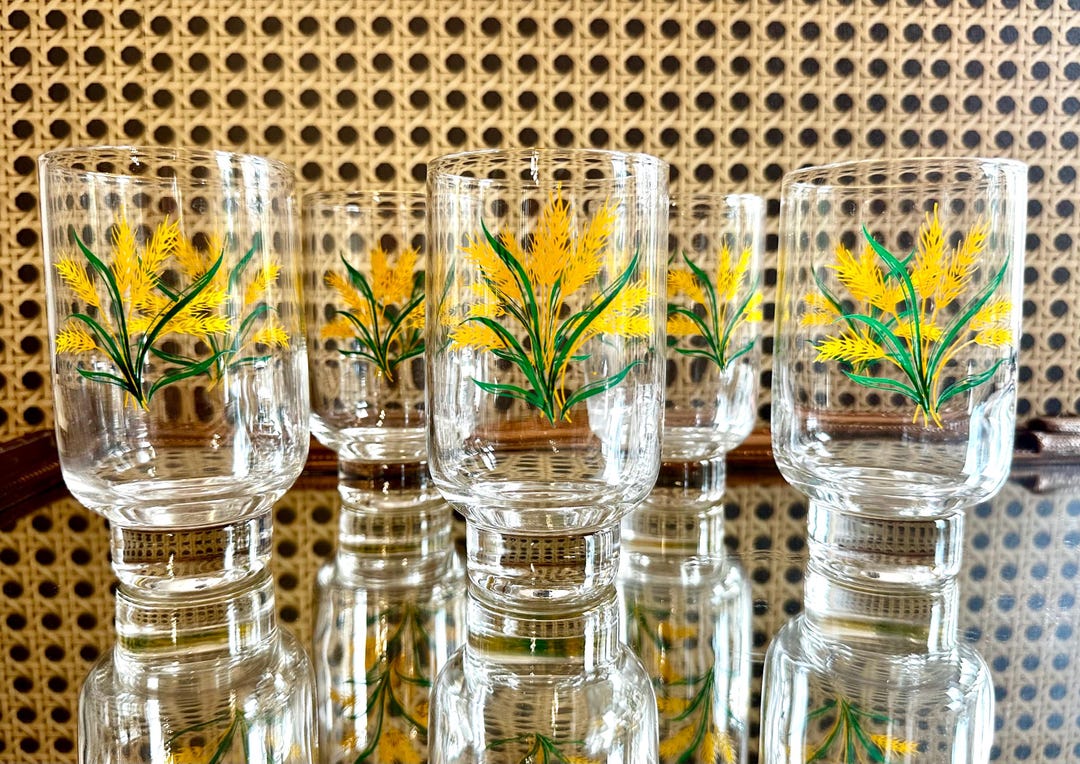 Viking Glass International Harvest Wheat Pattern Glasses- Set of 5 - Etsy