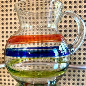 Amici Baja Collection Mexican Artisan Handblown Pitcher and Four ...