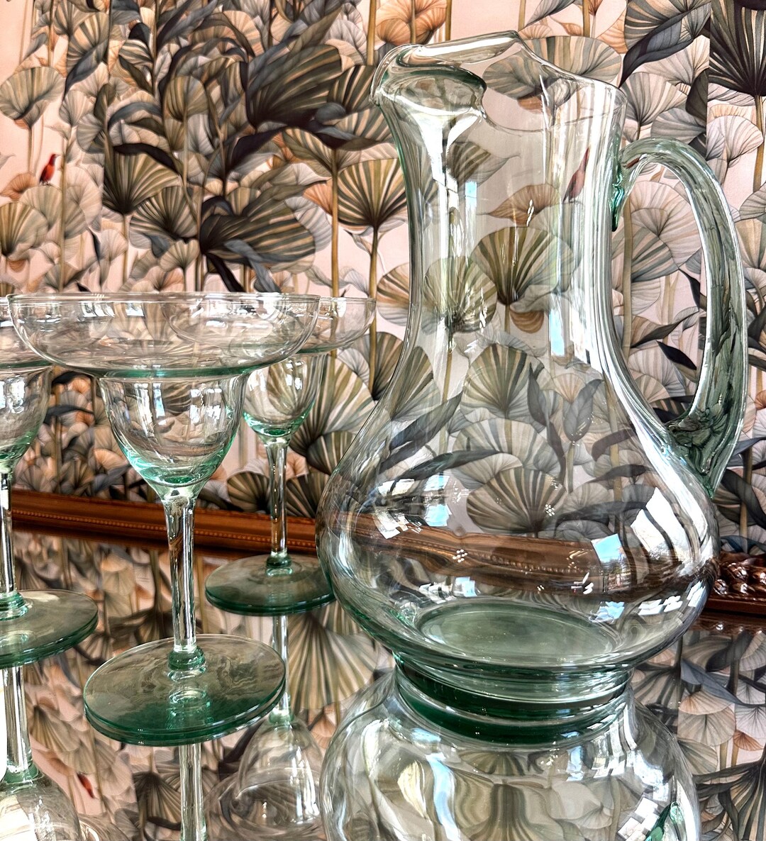 Crisa Vintage Margarita Pitcher and 8 Glasses - Etsy