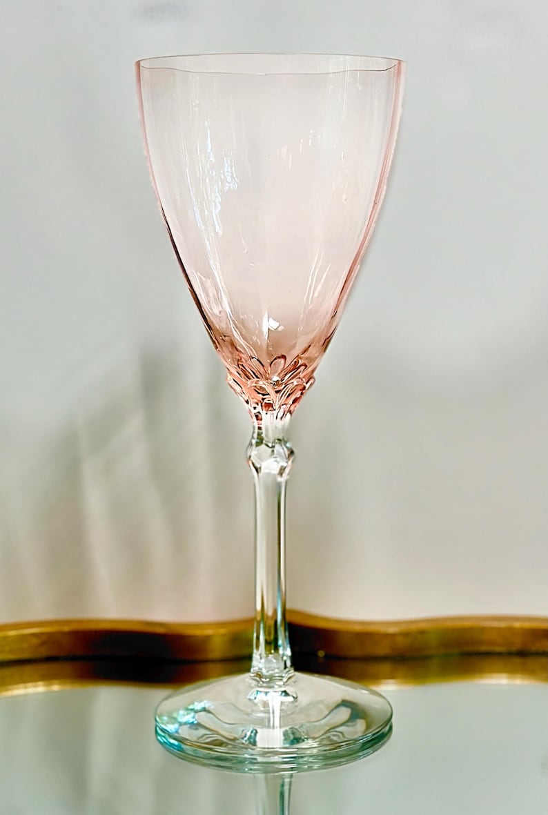 Fostoria Rose Pink Wine Glass/water Goblet - Set of 2 - Etsy