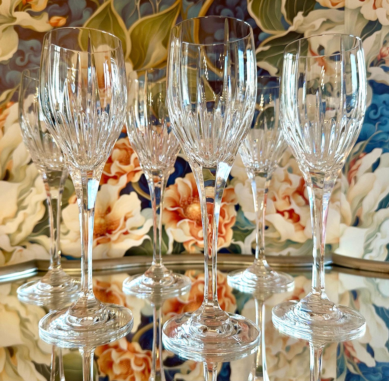 Mikasa Arctic Lights Crystal White Wine Glasses- Set of 6 - Etsy