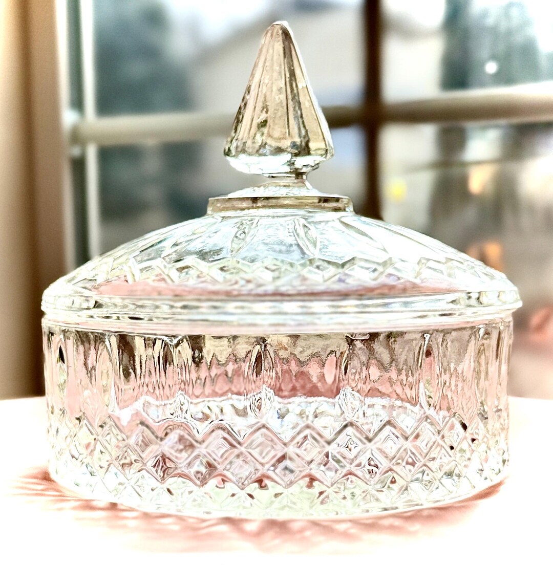 Indiana Glass Princess Cut Candy Dish - Etsy