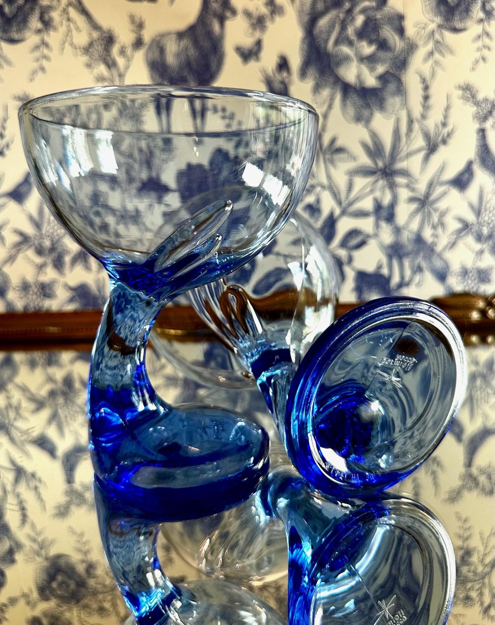Bormioli Rocco Jerba Vintage Cobalt Dessert Goblet Made in Italy- Set ...