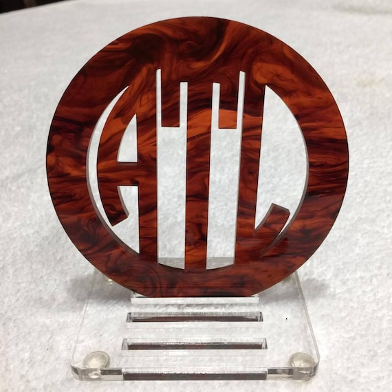 Acrylic tortoise shell coasters set of 4 Circle font with an | Etsy