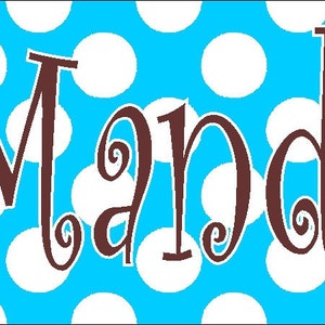 Monogrammed/personalized Turquoise W/white Dot Car Tag License Plate - Etsy