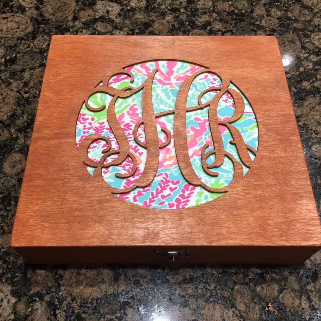 Personalized Monogrammed Jewelry Box, Cigar Box, Cut Monogram or Name ...