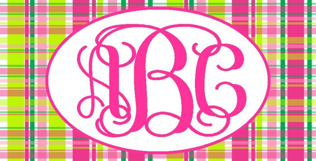 Personalized/monogrammed Car Tag Preppy Plaid Chevron/zig Zag License ...