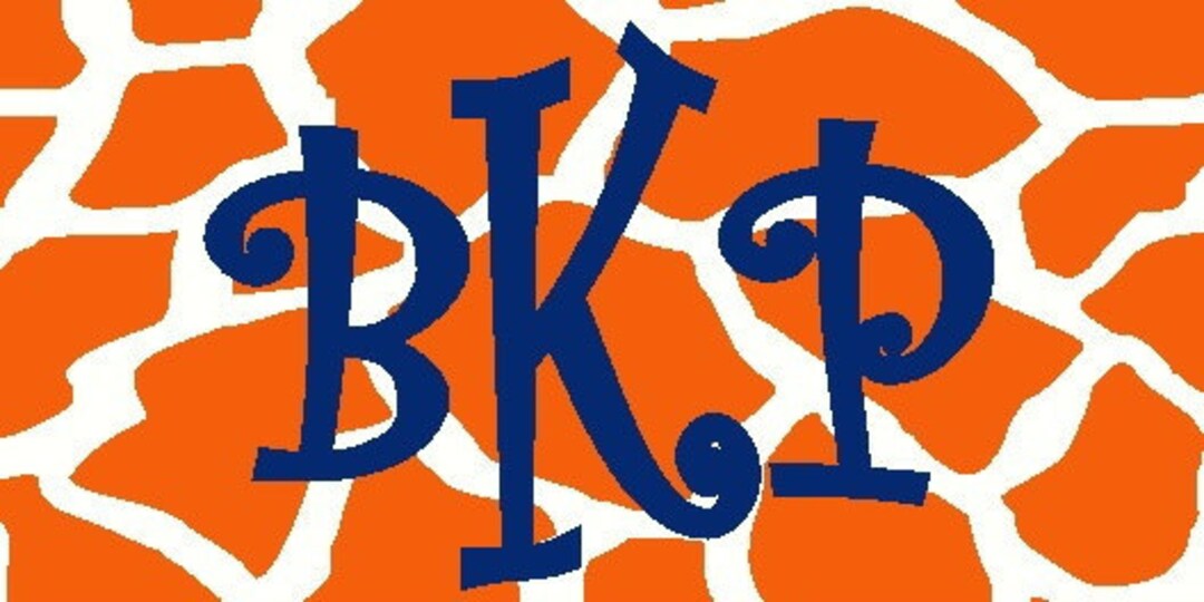 Monogrammed/personalized Orange and White Giraffe Car Tag License Plate ...