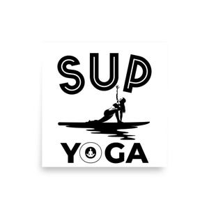 SUP Yoga Poster, Stand up Paddle Board Wall Display, Gym, Class Art ...