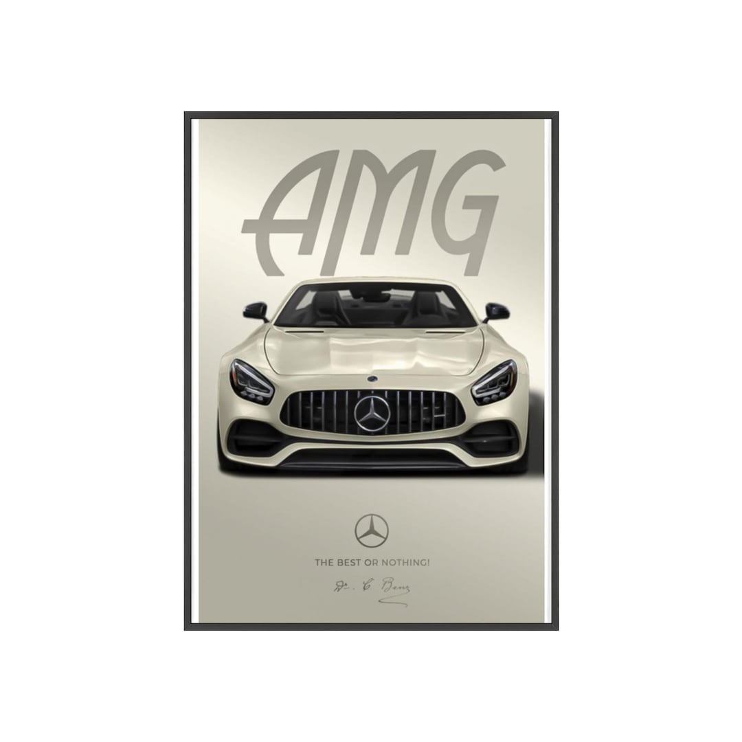 Car Mercedes-amg GT R, Car Poster Print, Classic Car Wall Art ...