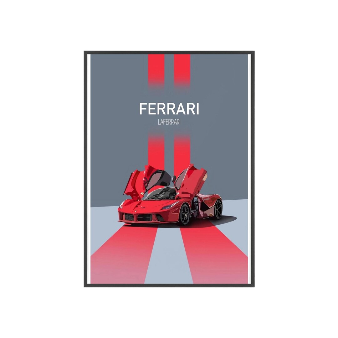 Car Poster Ferrari Laferrari, Car Poster Print, Classic Car Wall Art ...