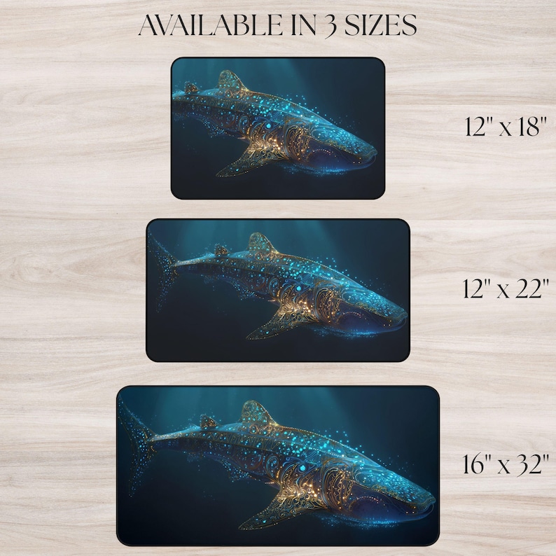 Whale Shark Desk Mat | Glowing Bioluminescent Ocean Creature With ...