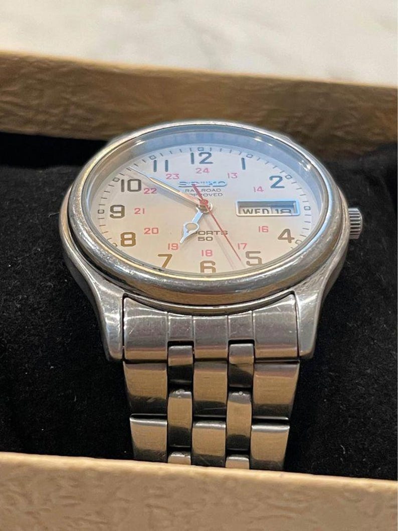 Vintage Seiko Quartz Railroad Approved Sports 50 Day Date 7N43-9A00 ...