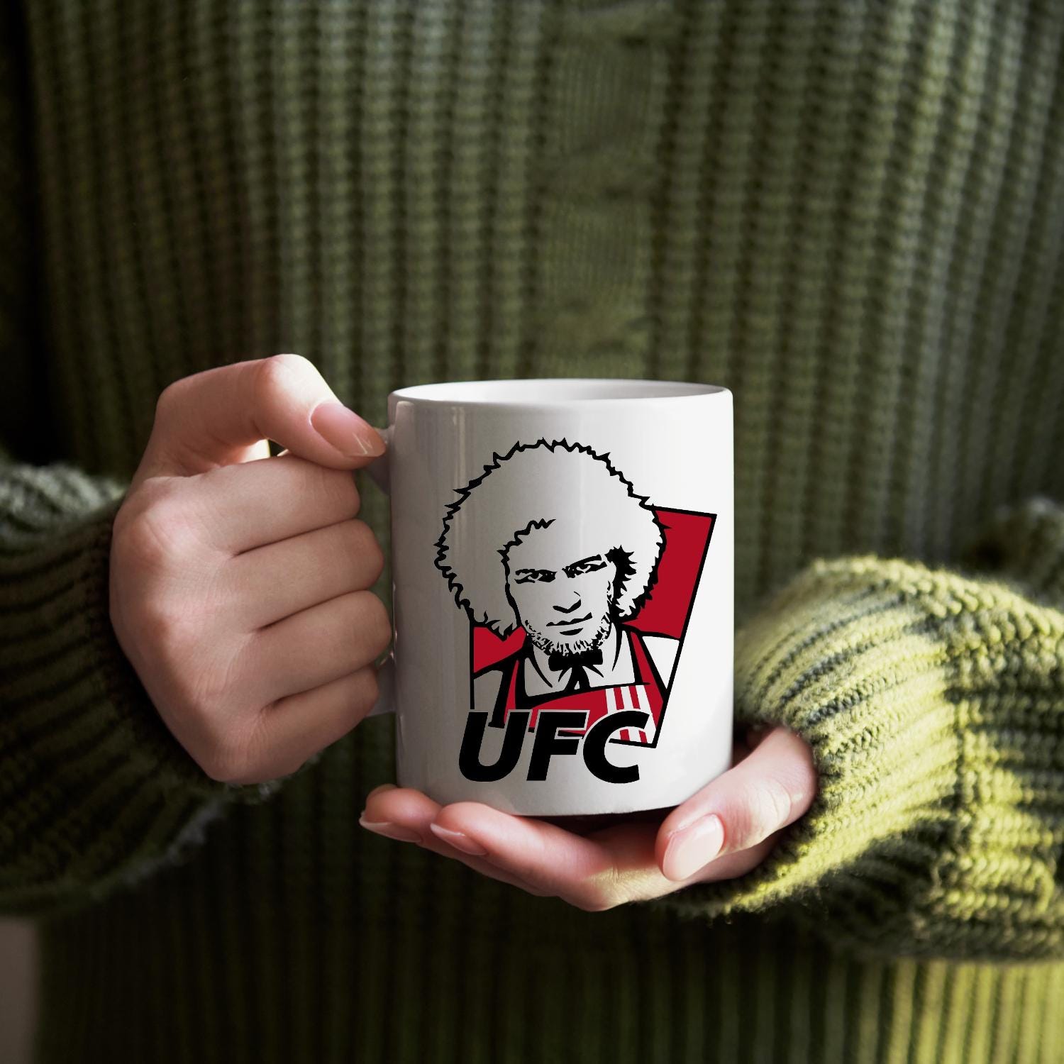 Khabib Nurmagomedov Funny UFC KFC Coffee Mug, Coffee Lover Gift, Mma ...