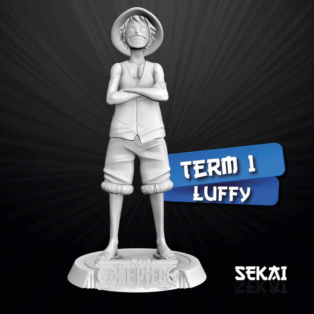 Luffy Sculpture - Sekai 3D Models - 18.4 Cm - 17 Parts - Unpainted Gray ...