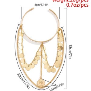 Bohemian Arm Chain, Upper Arm Bracelet, Coin Chain Armlet, Layered Arm ...