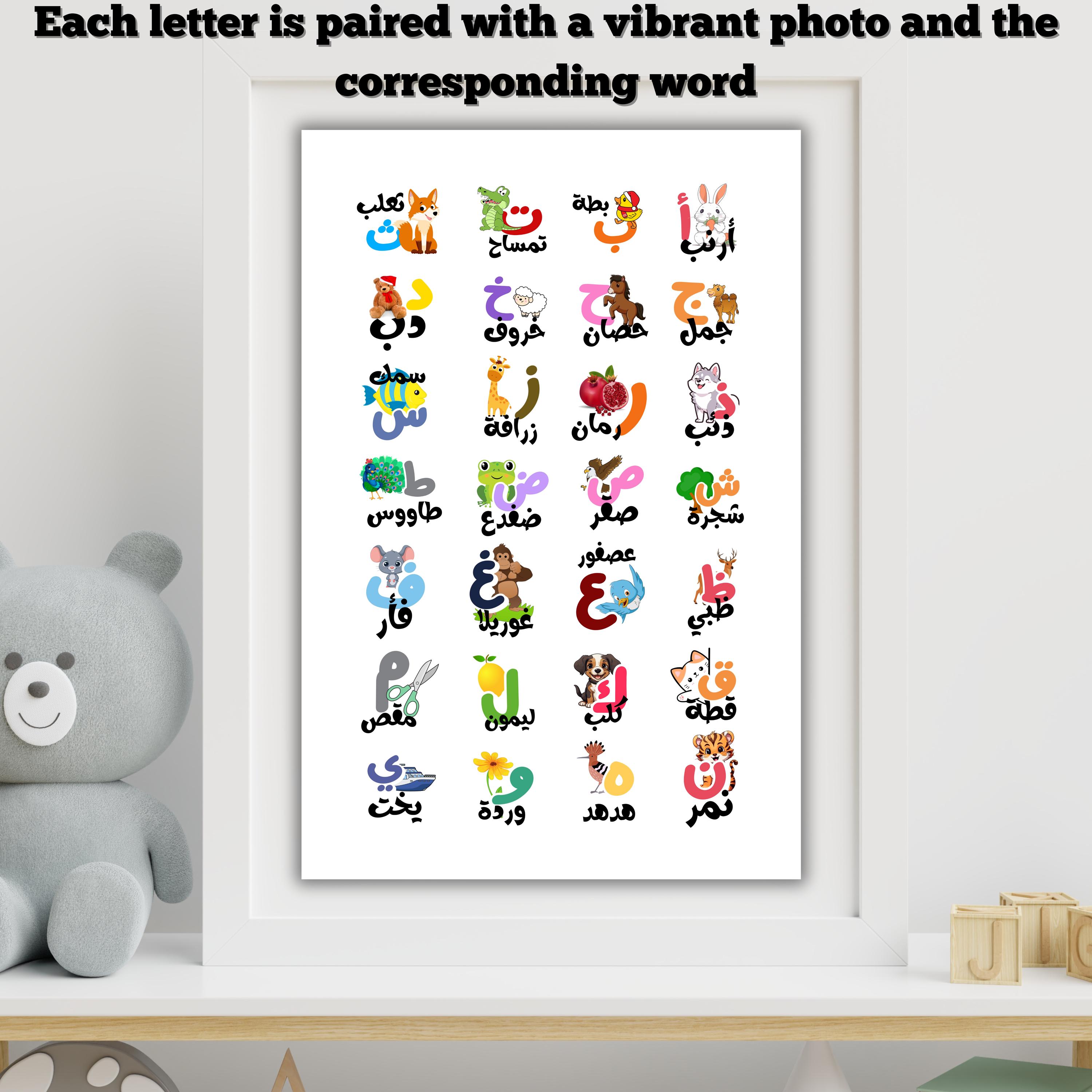 Arabic Alphabet Educational Wall Art language Learning for Kids ...