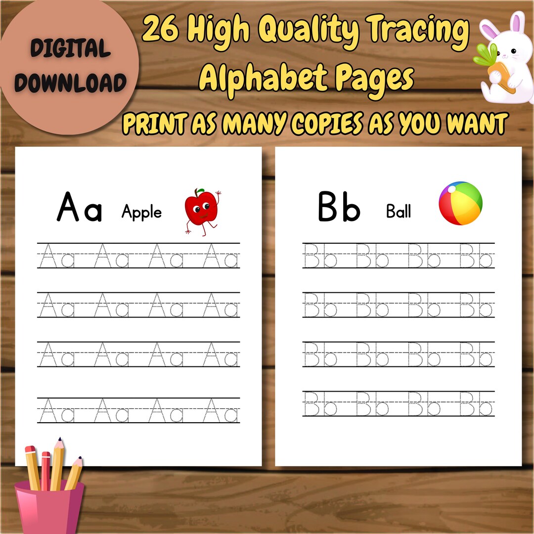 26 English Alphabet Tracing Sheets | Fun & Educational, Letter Practice ...