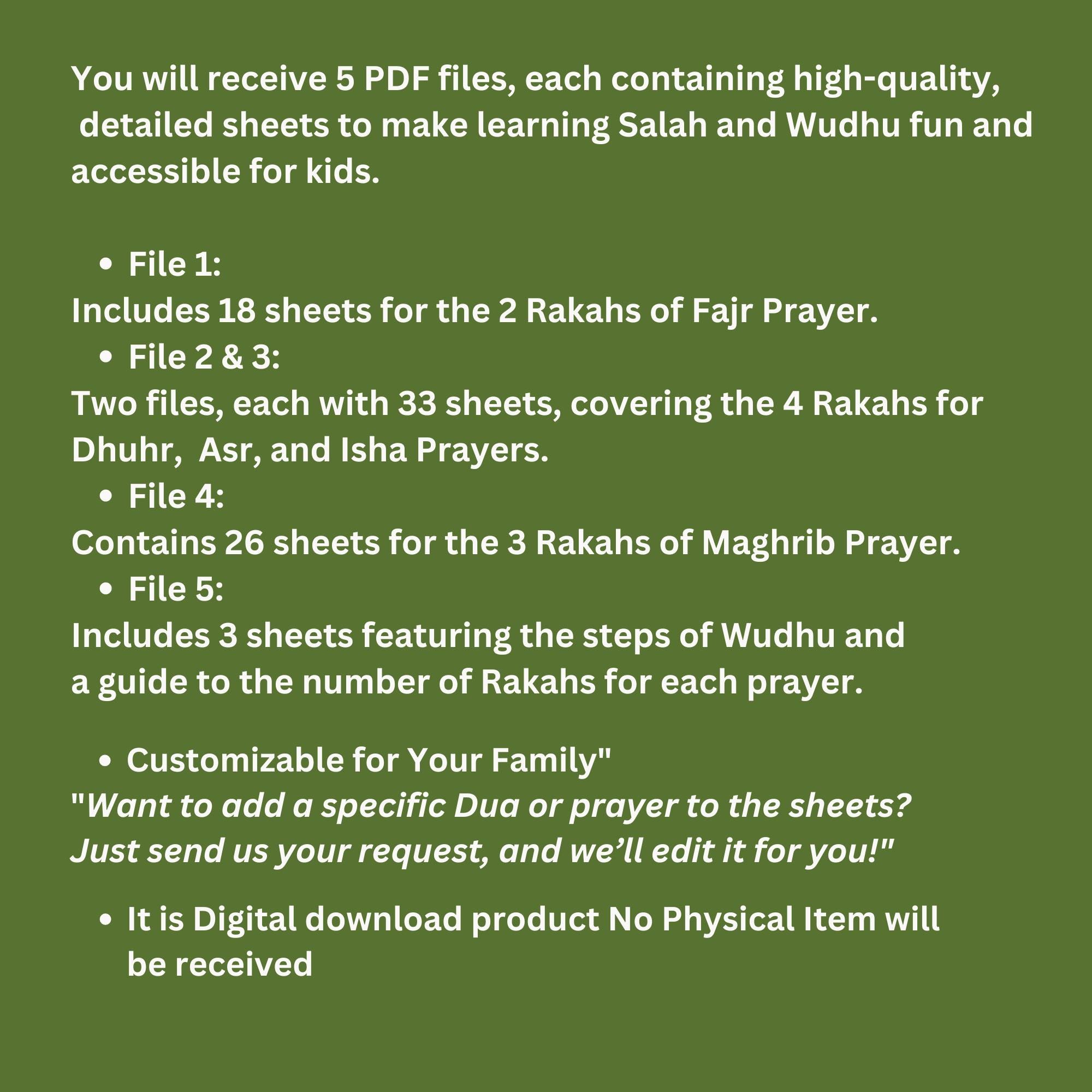 80 Printable Kids Prayer & Wudhu Learning Sheets teach Salah for 5 Daily Prayers High-quality ...