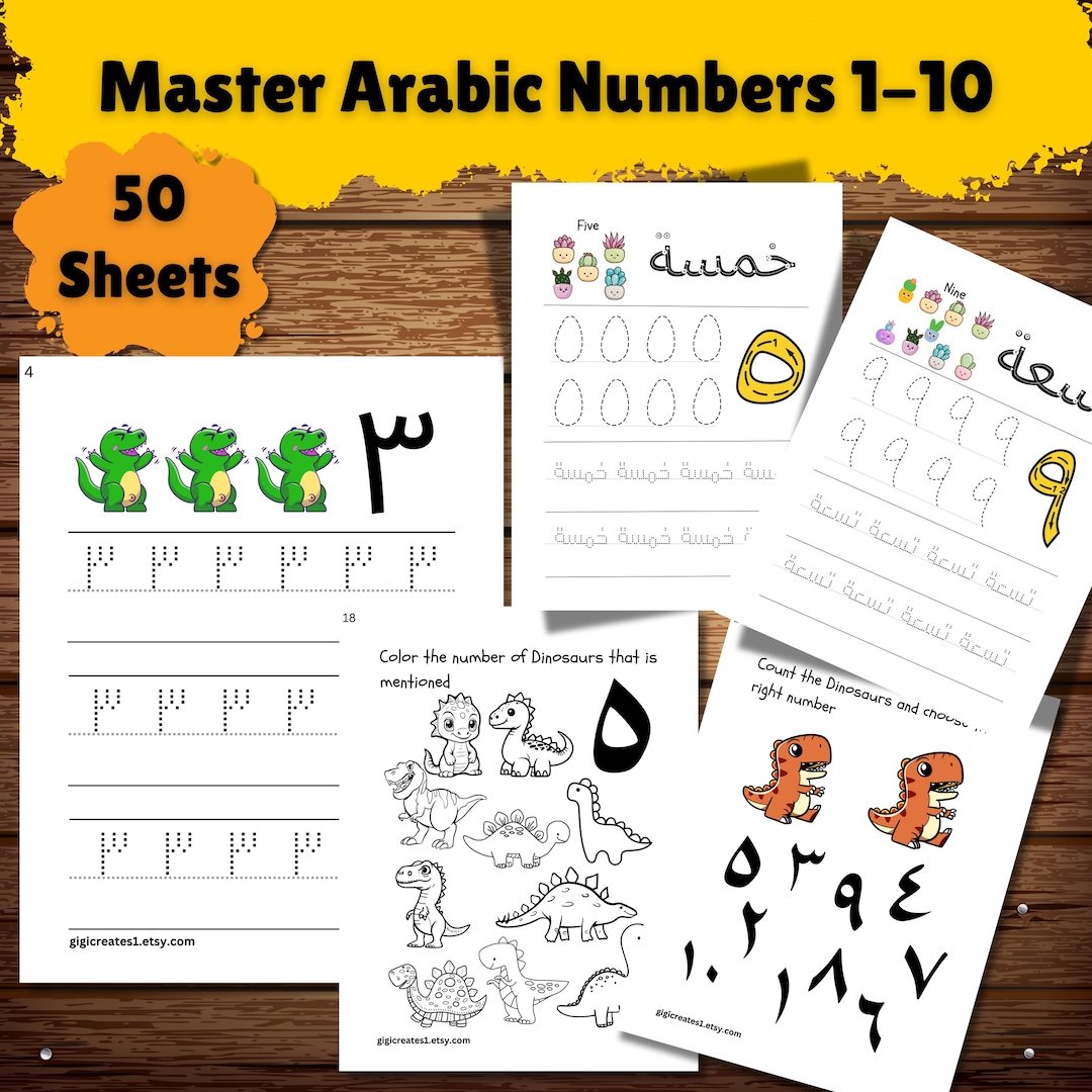 50 Arabic Number Worksheets for Kids | Tracing, Counting, and Fun ...