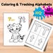 Alphabet Learning: Animal Coloring & Tracing Sheets (PDF Download) - Etsy