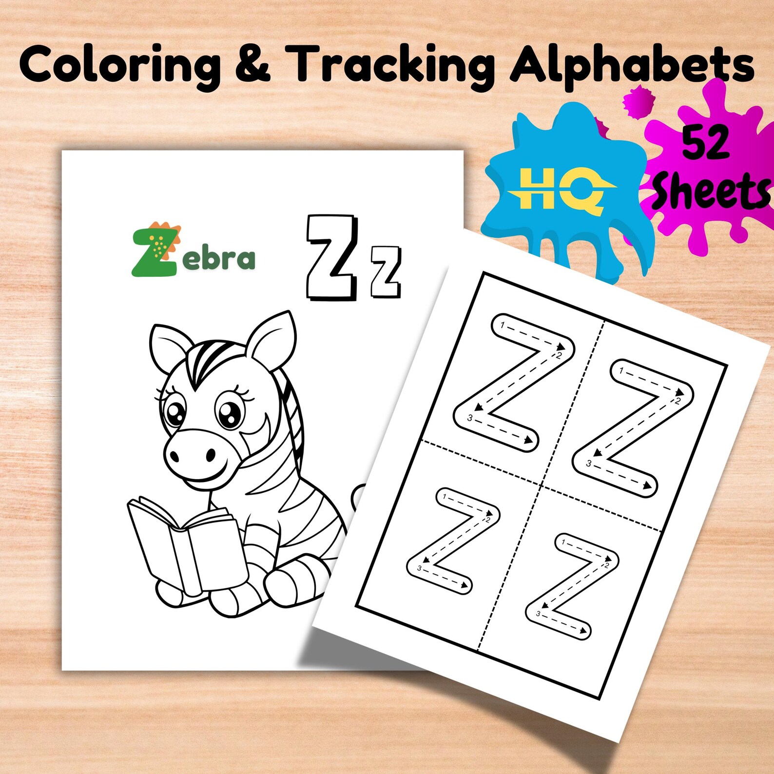 Alphabet Learning: Animal Coloring & Tracing Sheets (PDF Download) - Etsy