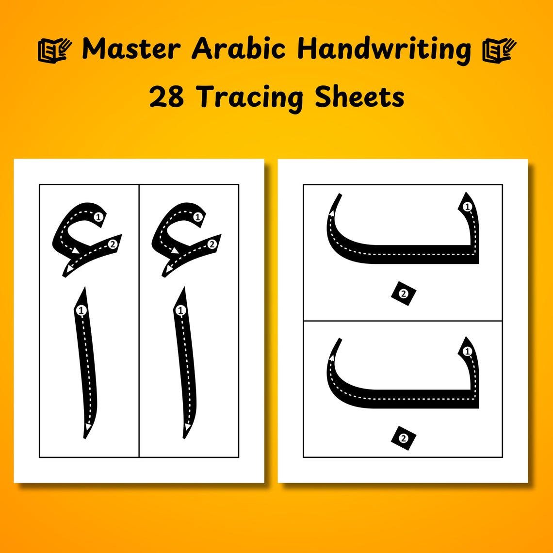 28 Arabic Letter Tracing Worksheets | Learn Handwriting With Guided ...