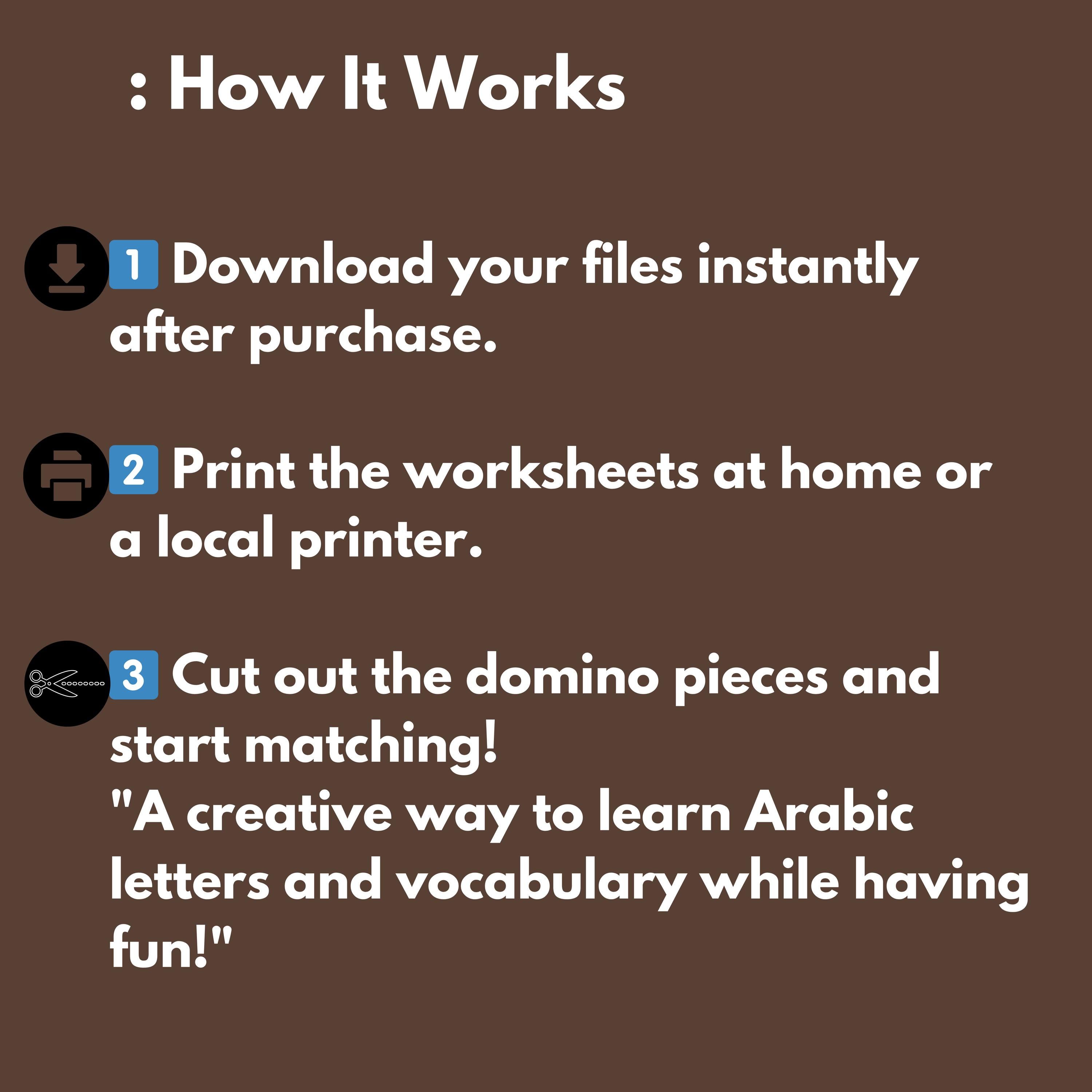 Arabic Letters Domino Activity Sheets | Printable Arabic Worksheets for ...