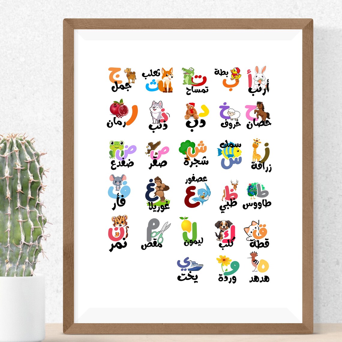 Arabic Alphabet Educational Wall Art language Learning for Kids ...