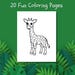 Animal Coloring Pages for Kids: 20 Fun Activity Sheets (PDF) - Etsy