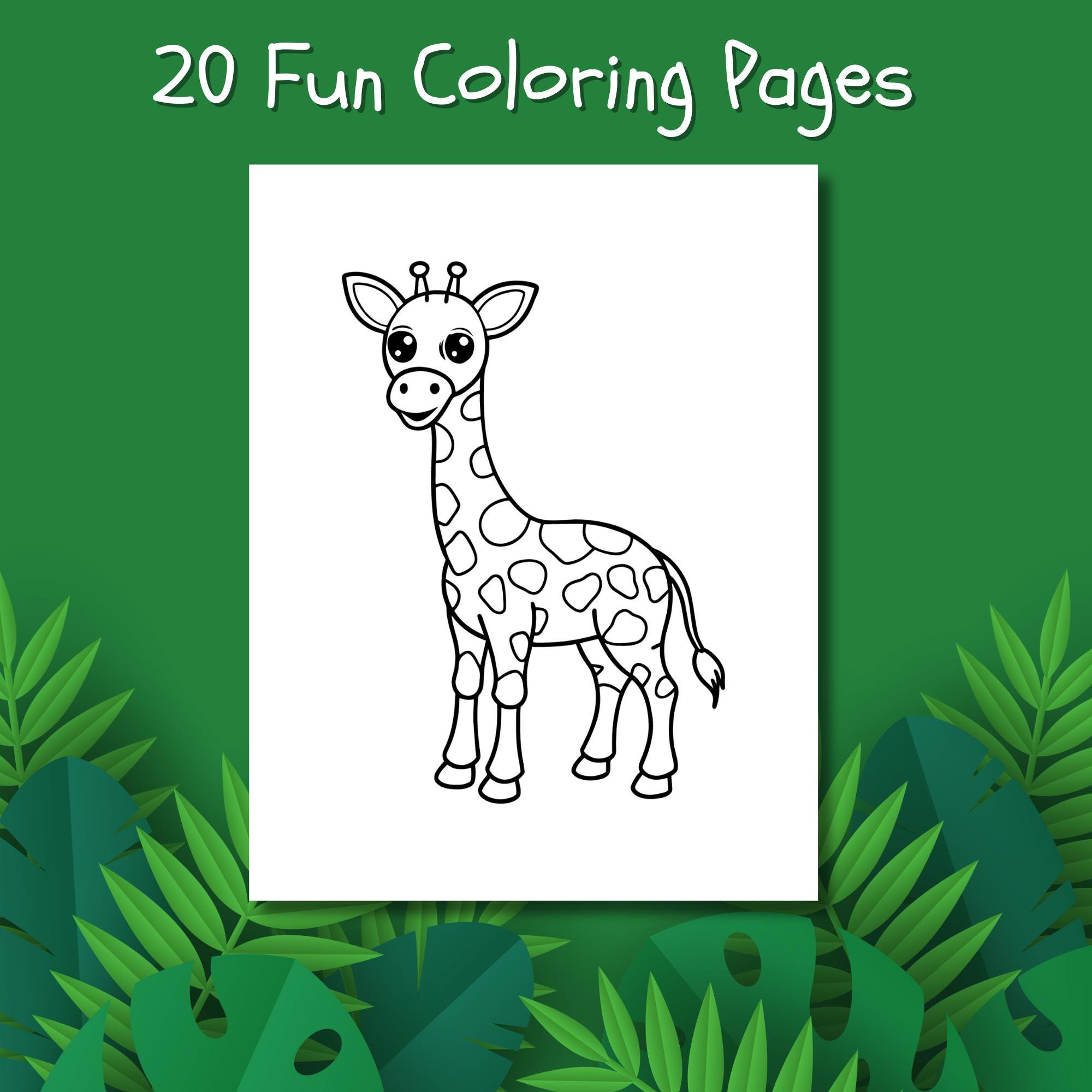 Animal Coloring Pages for Kids: 20 Fun Activity Sheets (PDF) - Etsy